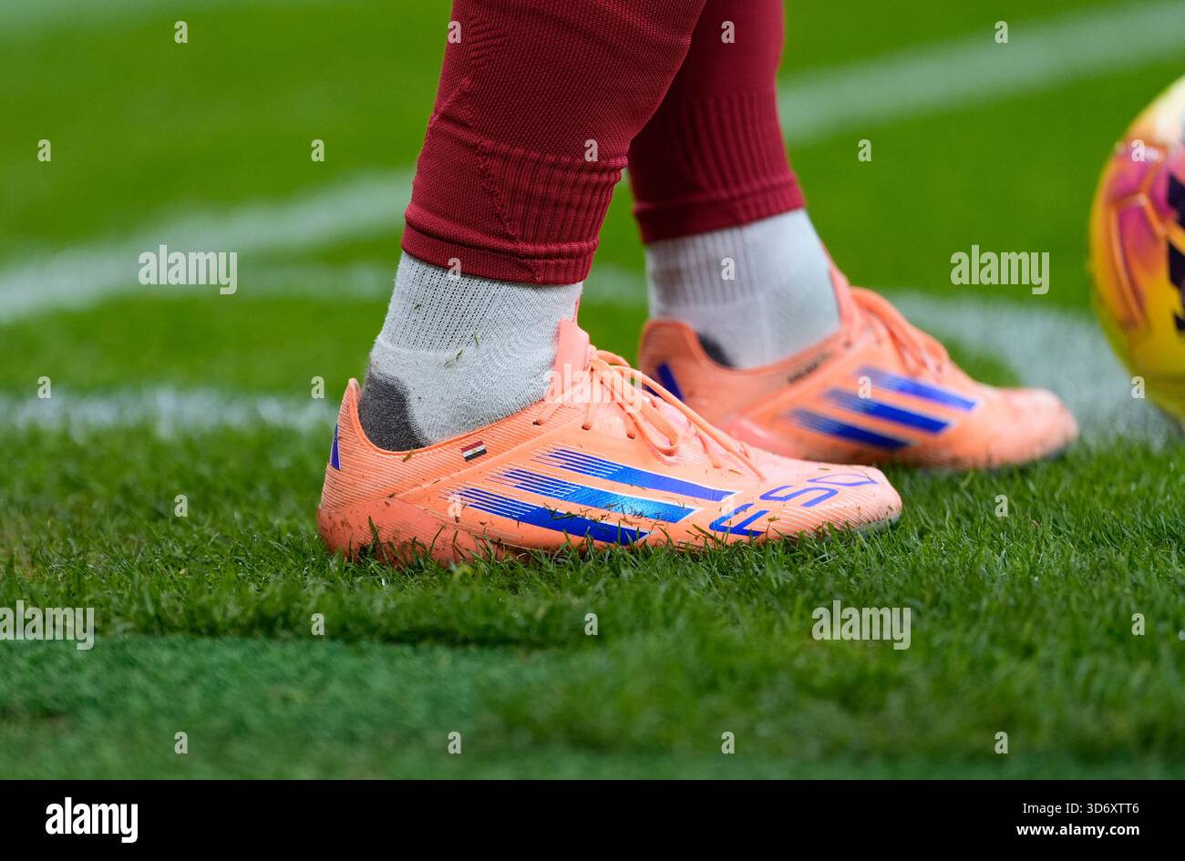 Football boots worn by Liverpool's Mohamed Salah during the Premier ...