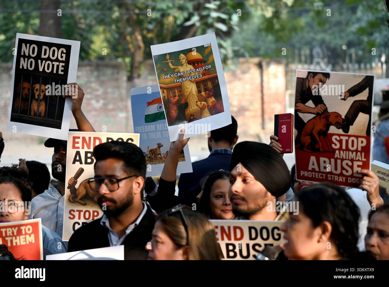 NEW DELHI, INDIA - NOVEMBER 22: Dog lovers during a protest at Jantar ...