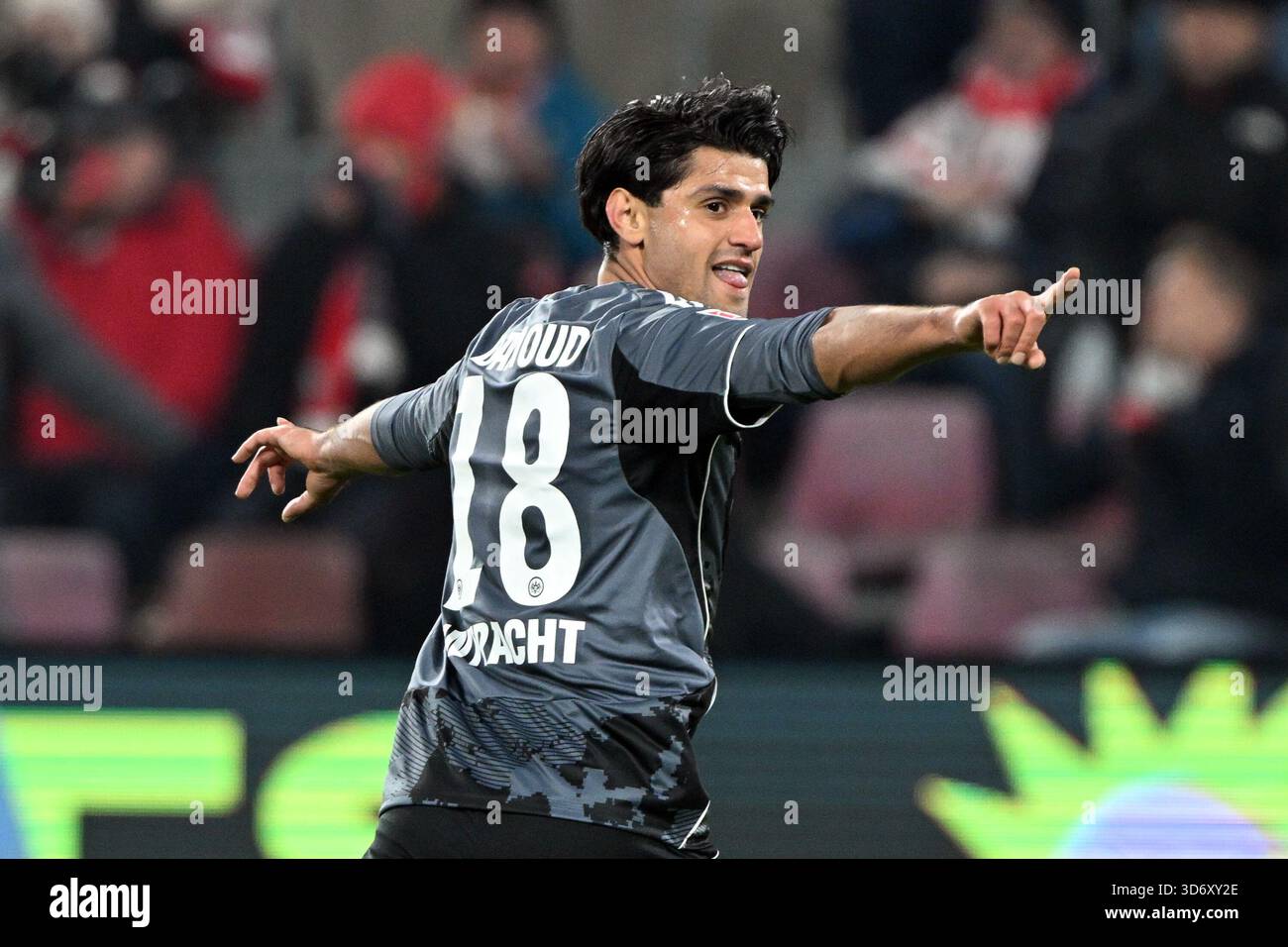 Frankfurt's Mahmoud Dahoud celebrates after scoring his side's second ...