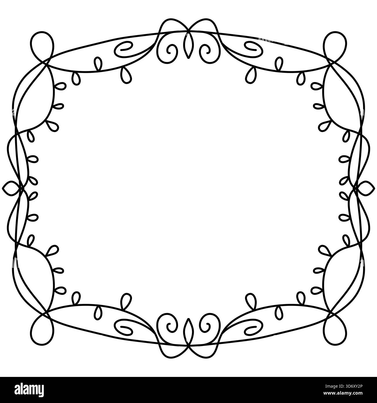 Whimsical flourish frame border Cut Out Stock Images & Pictures - Alamy