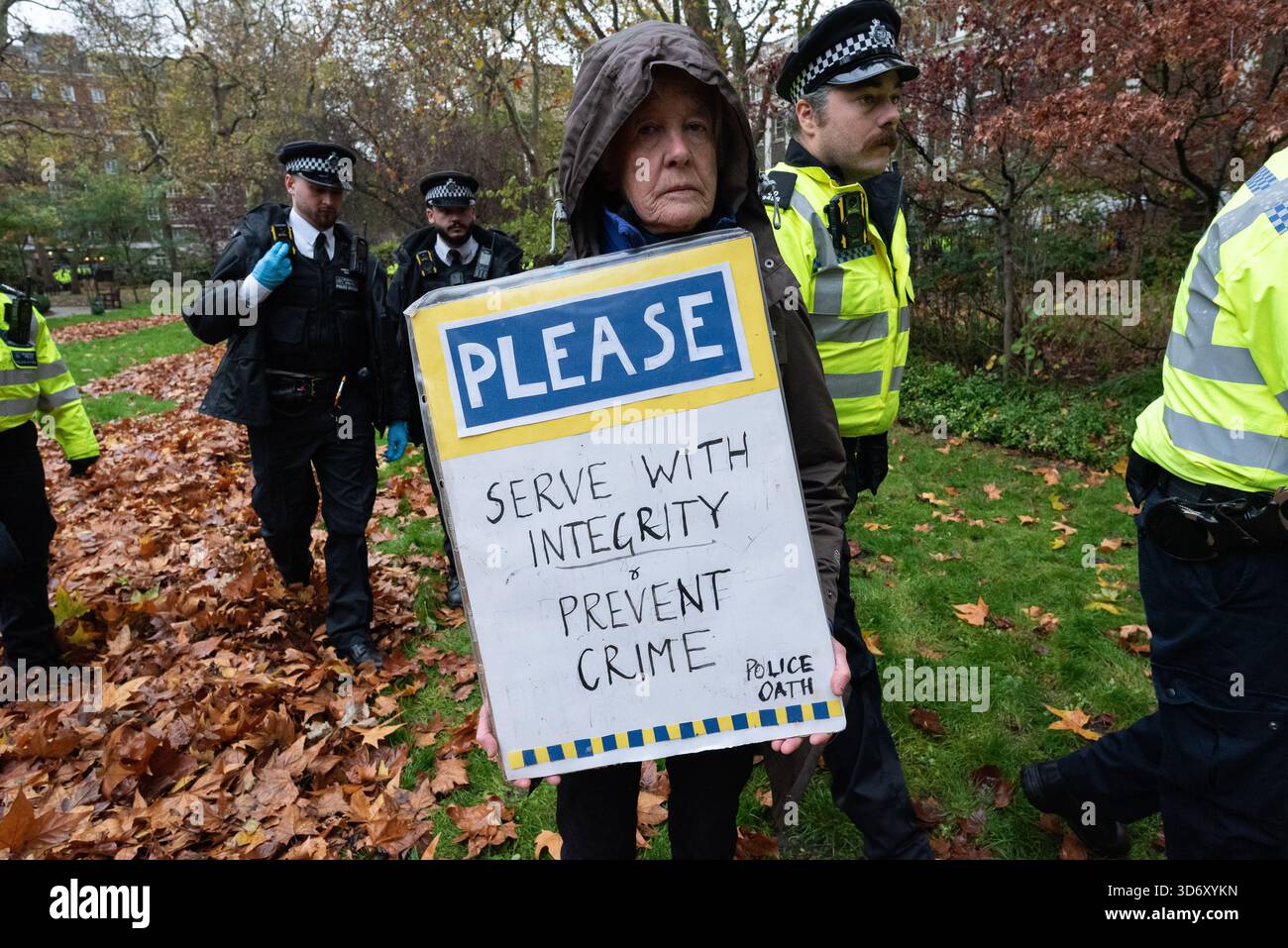 London, UK. 22 November, 2025. Defend Our Juries hold their latest ...