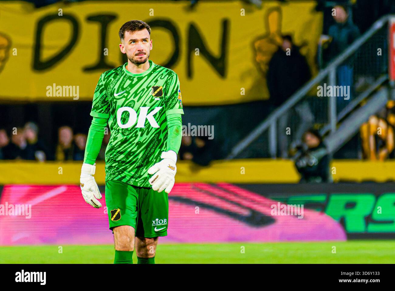 Goalkeeper Daniel Bielica of NAC Breda looks on during the Dutch ...
