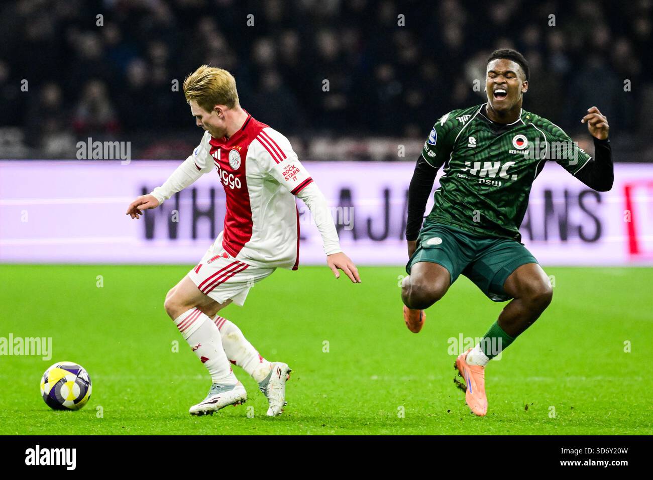 AMSTERDAM - (l-r) Oliver Edvardsen of Ajax, Jerolldino Bergraaf of sbv ...