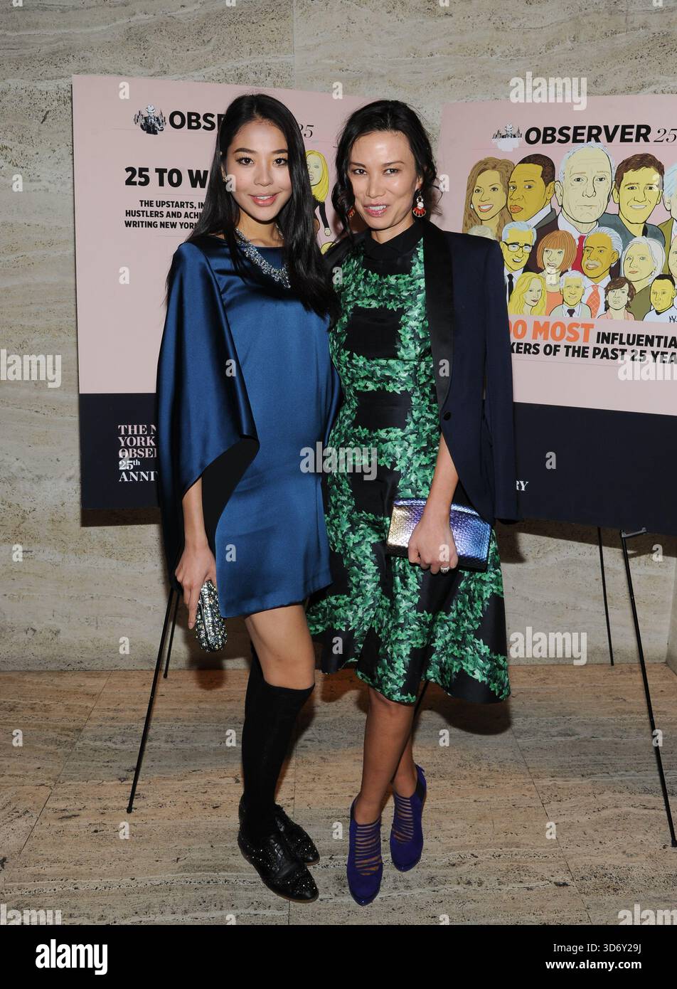 Chinese fashion model Luo Zilin, left, and businesswoman Wendi Deng ...