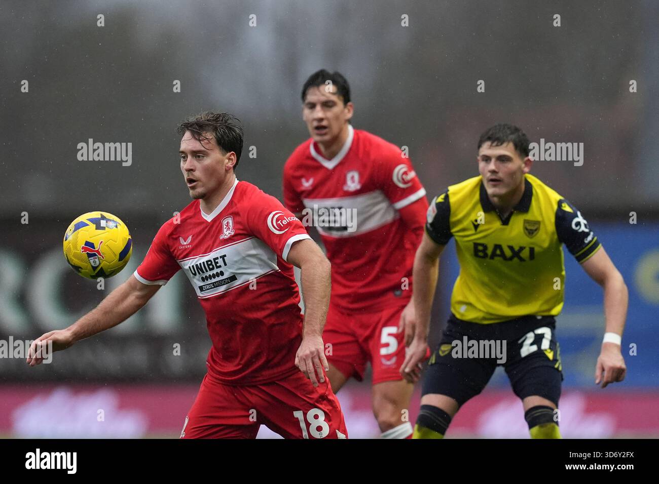 Middlesbrough's Aidan Morris with the ball during the Sky Bet ...