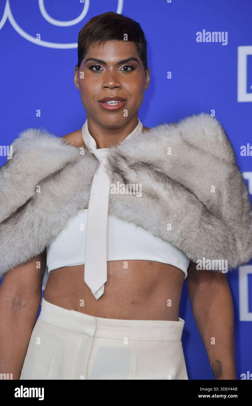 EJ Johnson arrives at the 2025 Out100 celebration on Friday, Nov. 21 ...