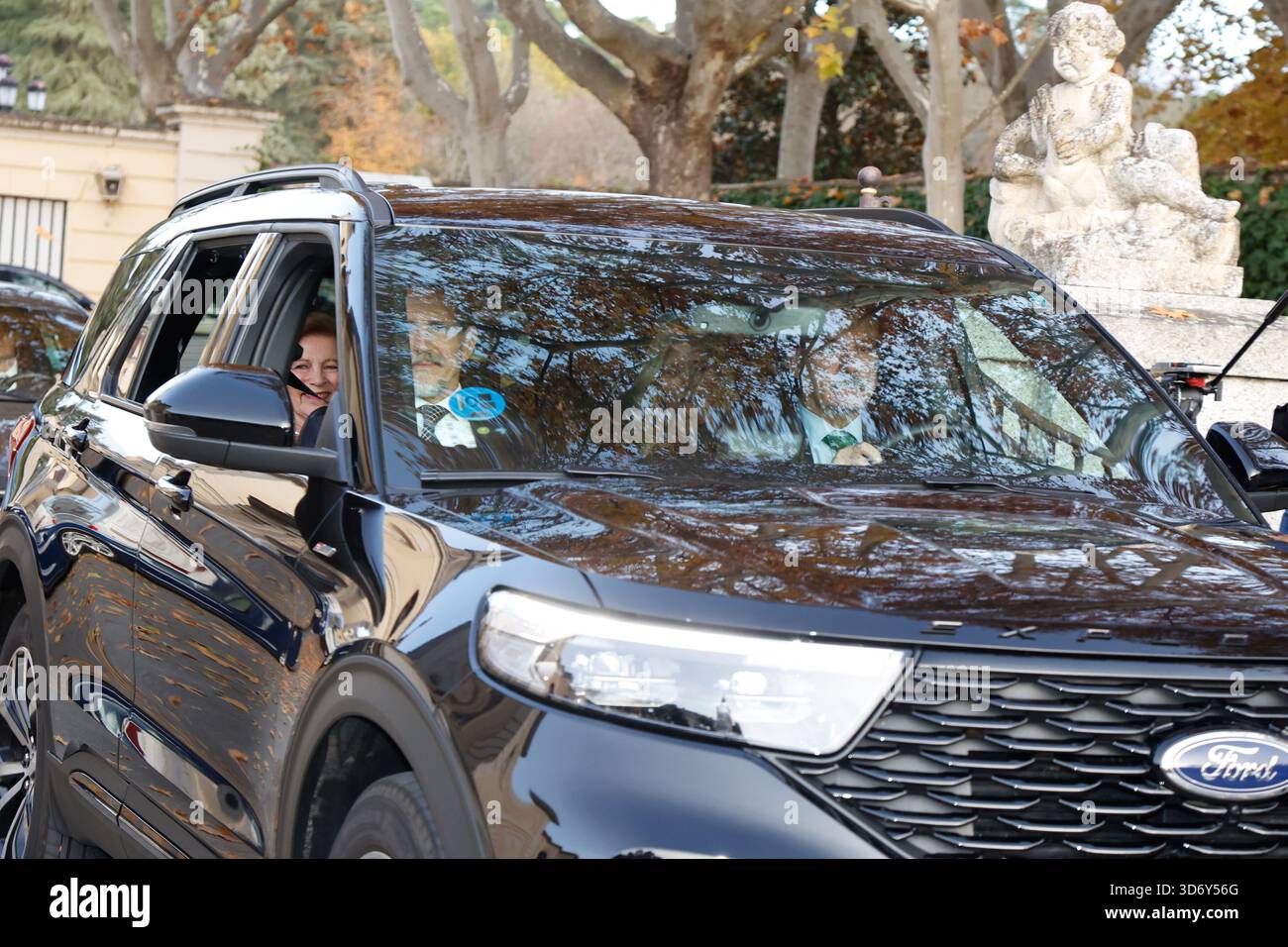 Ana Maria Grecia leaves El Pardo Palace after the family reunion, on November 22, 2025, in ...