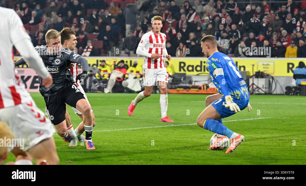 1:3 Goal, v.l. Goal scorer Jonathan Burkardt (Frankfurt), Goalkeeper ...