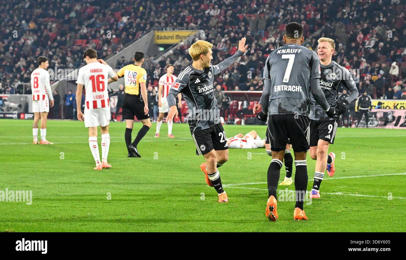 1:4 Goal, celebration, from left: Ritsu Doan, Ansgar Knauff, goal ...