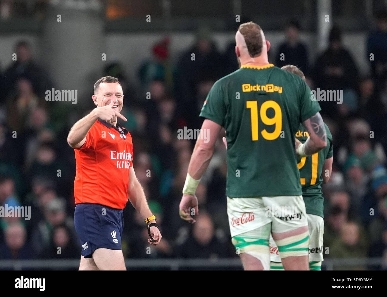 Referee Matthew Carley during the Quilter Nations Series match at Aviva ...