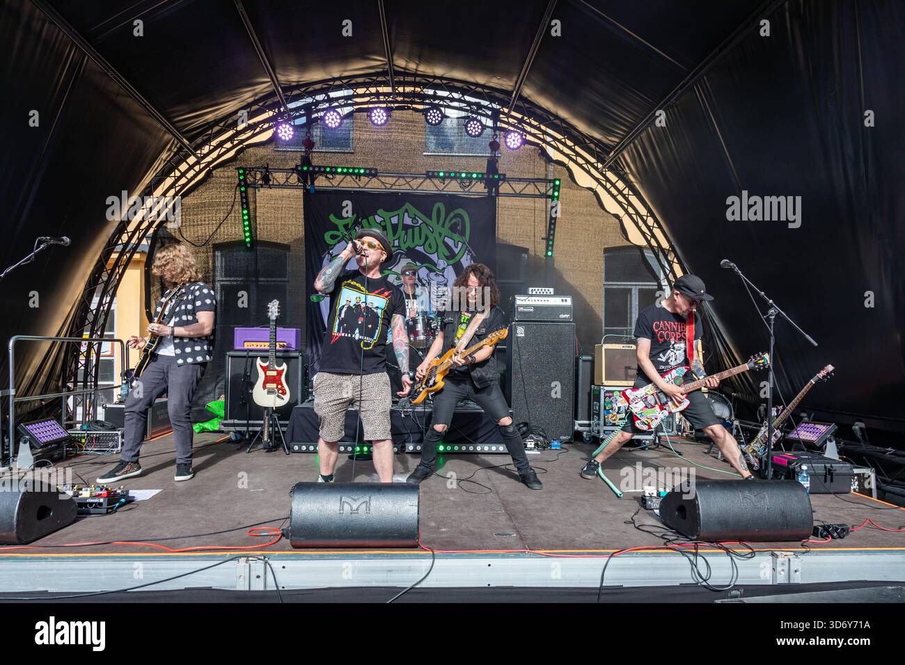 Flippipuisto on stage at Punk ja Yäk 2025 urban punk rock festival in ...