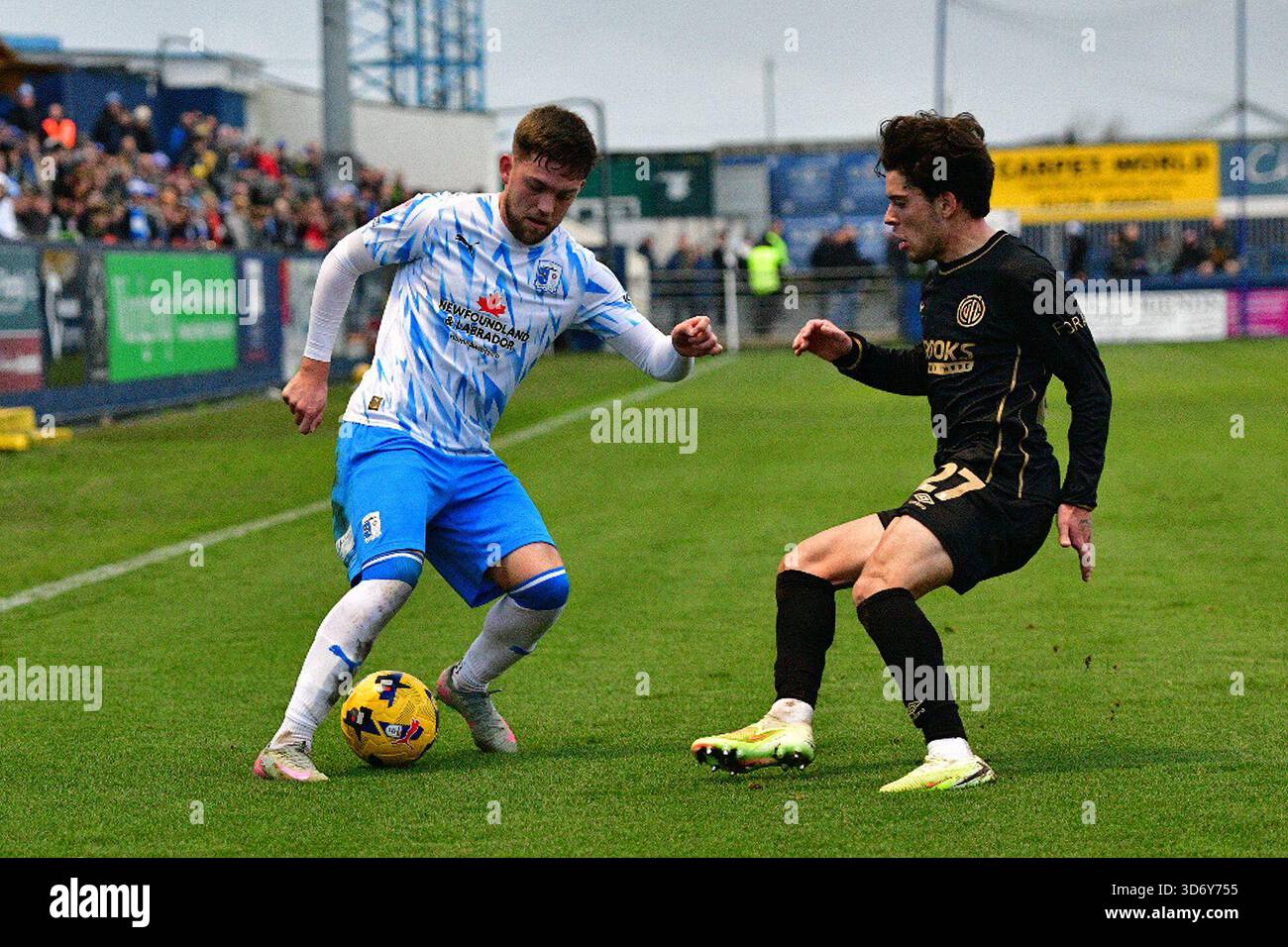 Barrow's Ben Jackson in action with Cambridge United's McConnell during ...