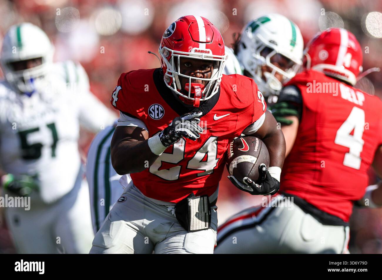 Georgia running back Bo Walker (24) runs with the ball before scoring a ...