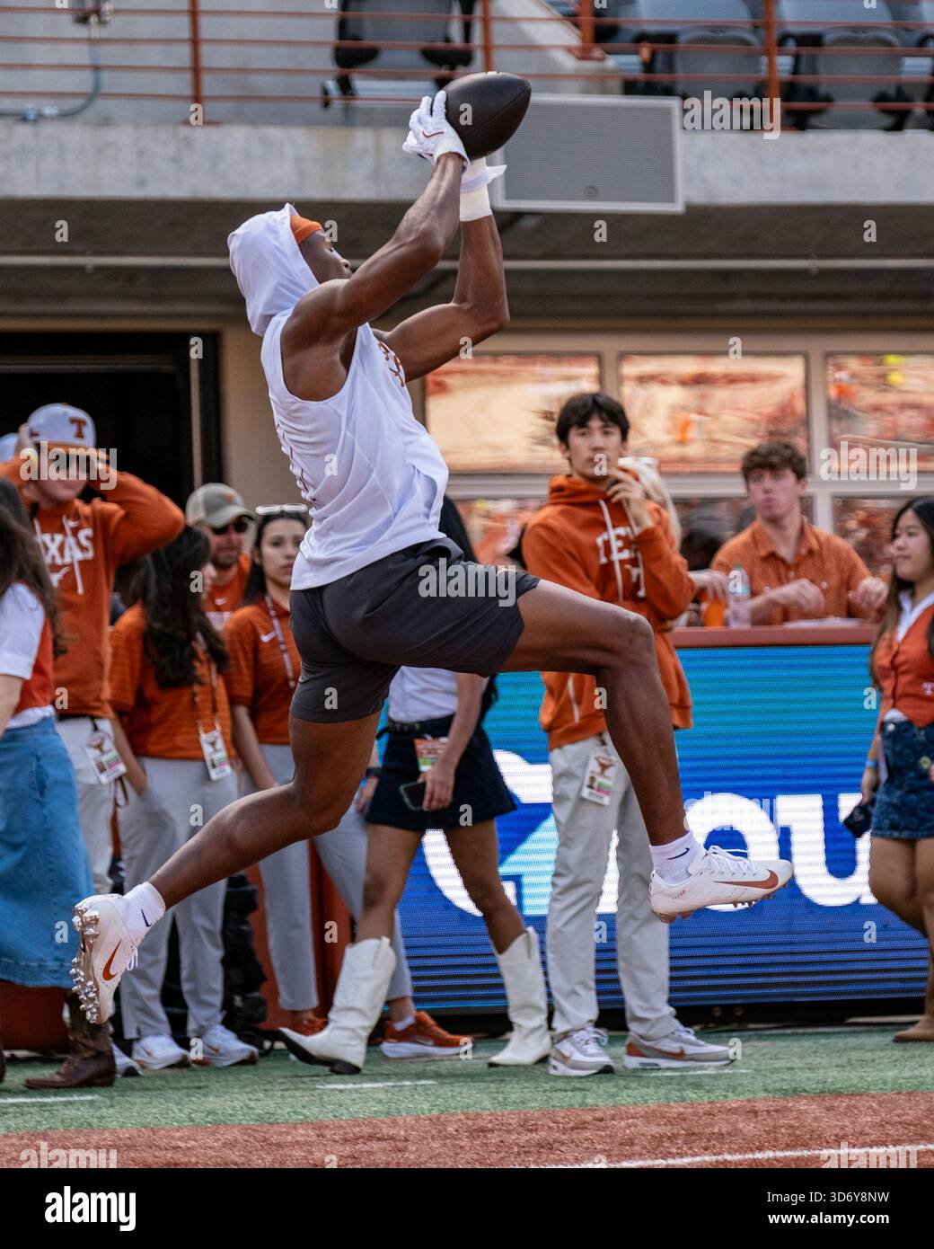 Nov 22, 2025. Ryan Wingo (1) of the Texas Longhorns warms up before the ...