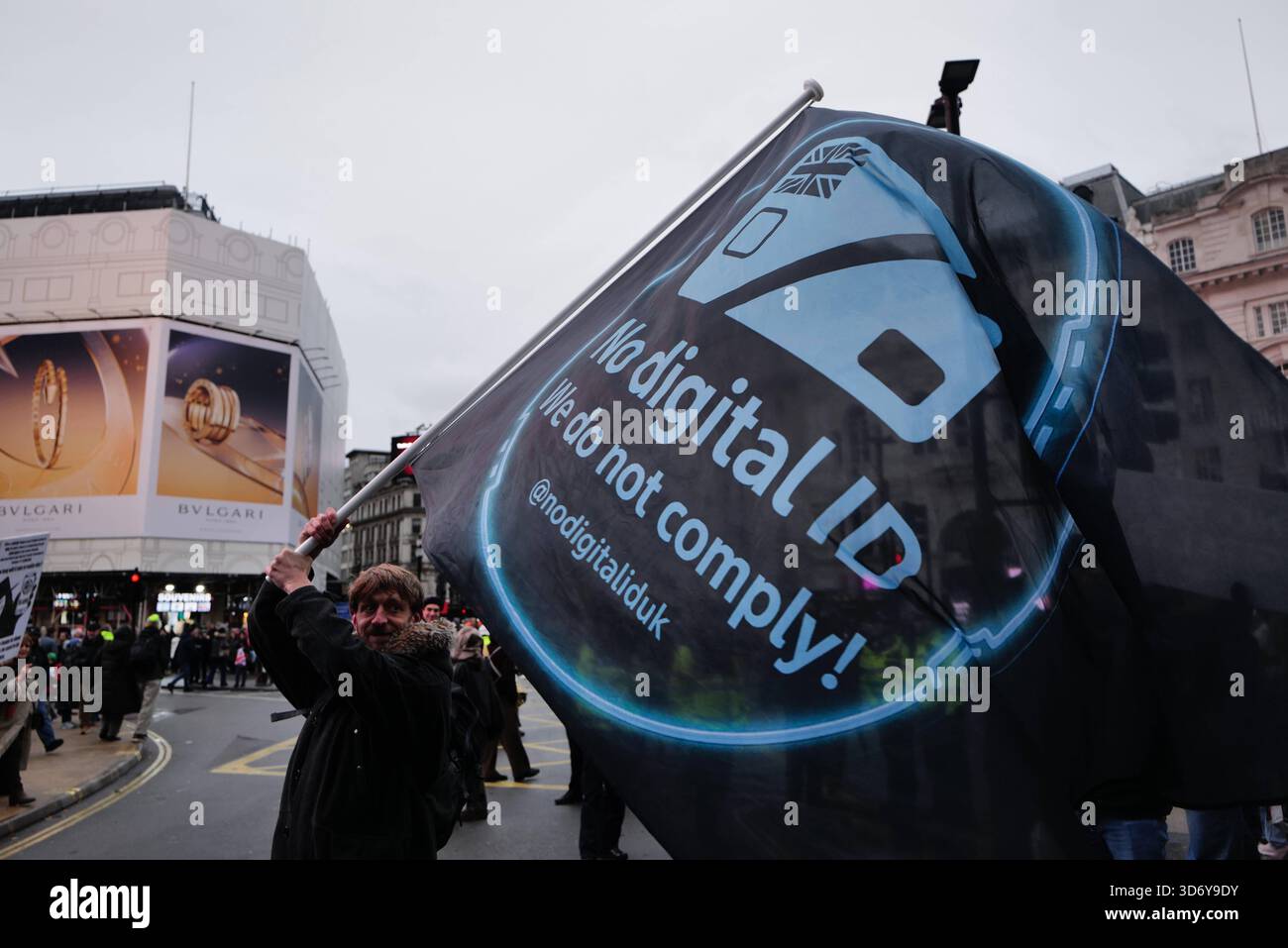 Digital ID Protest in London A protest march organised by the group ...