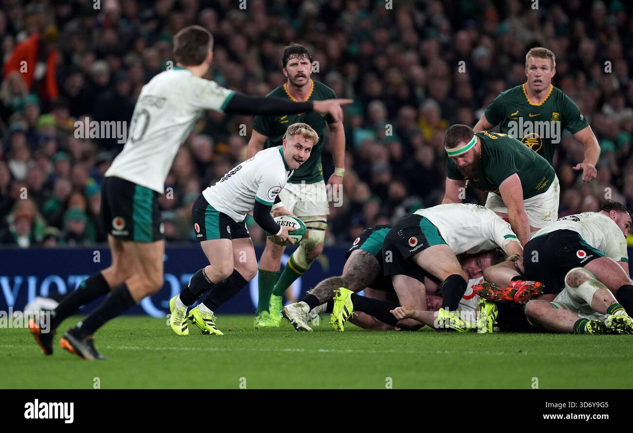 Ireland's Craig Casey in action during the Quilter Nations Series match ...