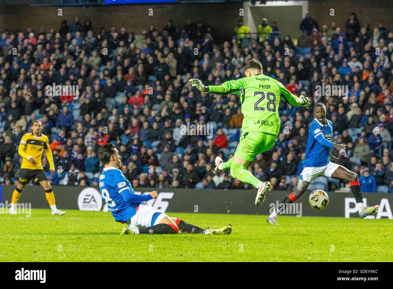 22 Nov 2025. Glasgow, UK. Rangers FC played Livingstone FC at Ibrox ...
