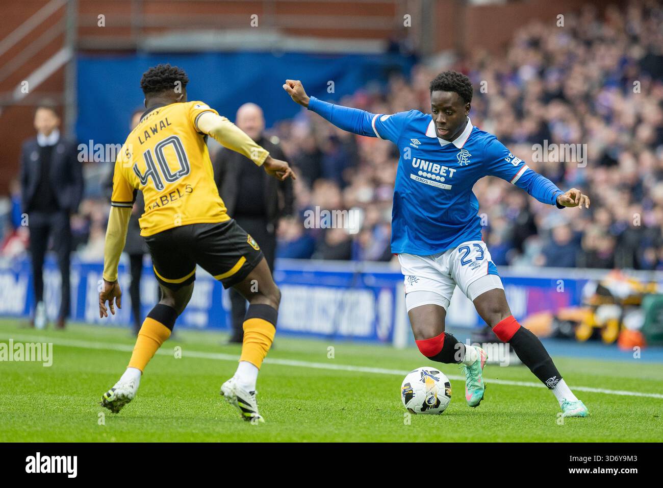 22 Nov 2025. Glasgow, UK. Rangers FC played Livingstone FC at Ibrox ...