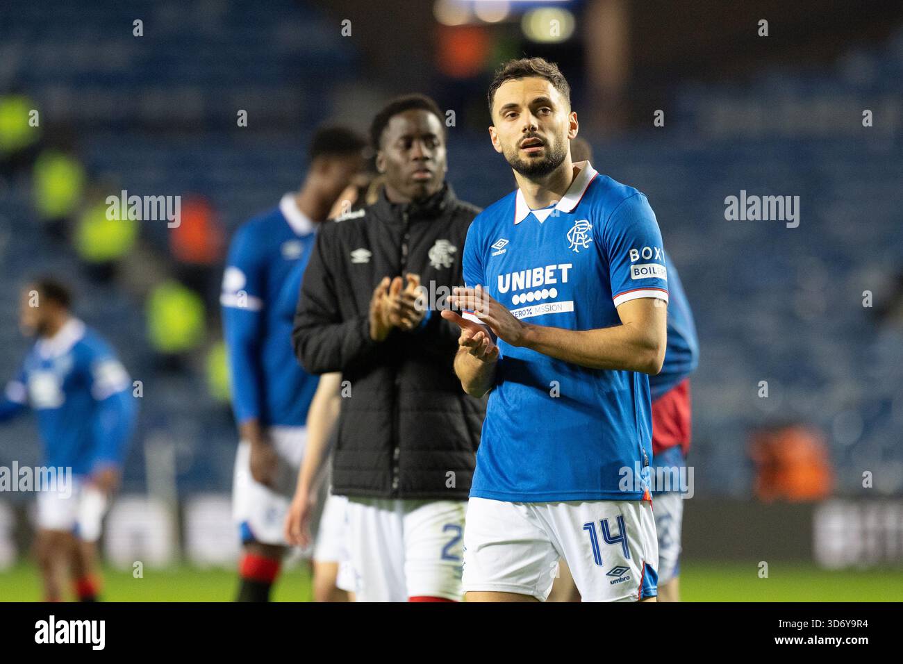 22 Nov 2025. Glasgow, UK. Rangers FC played Livingstone FC at Ibrox ...