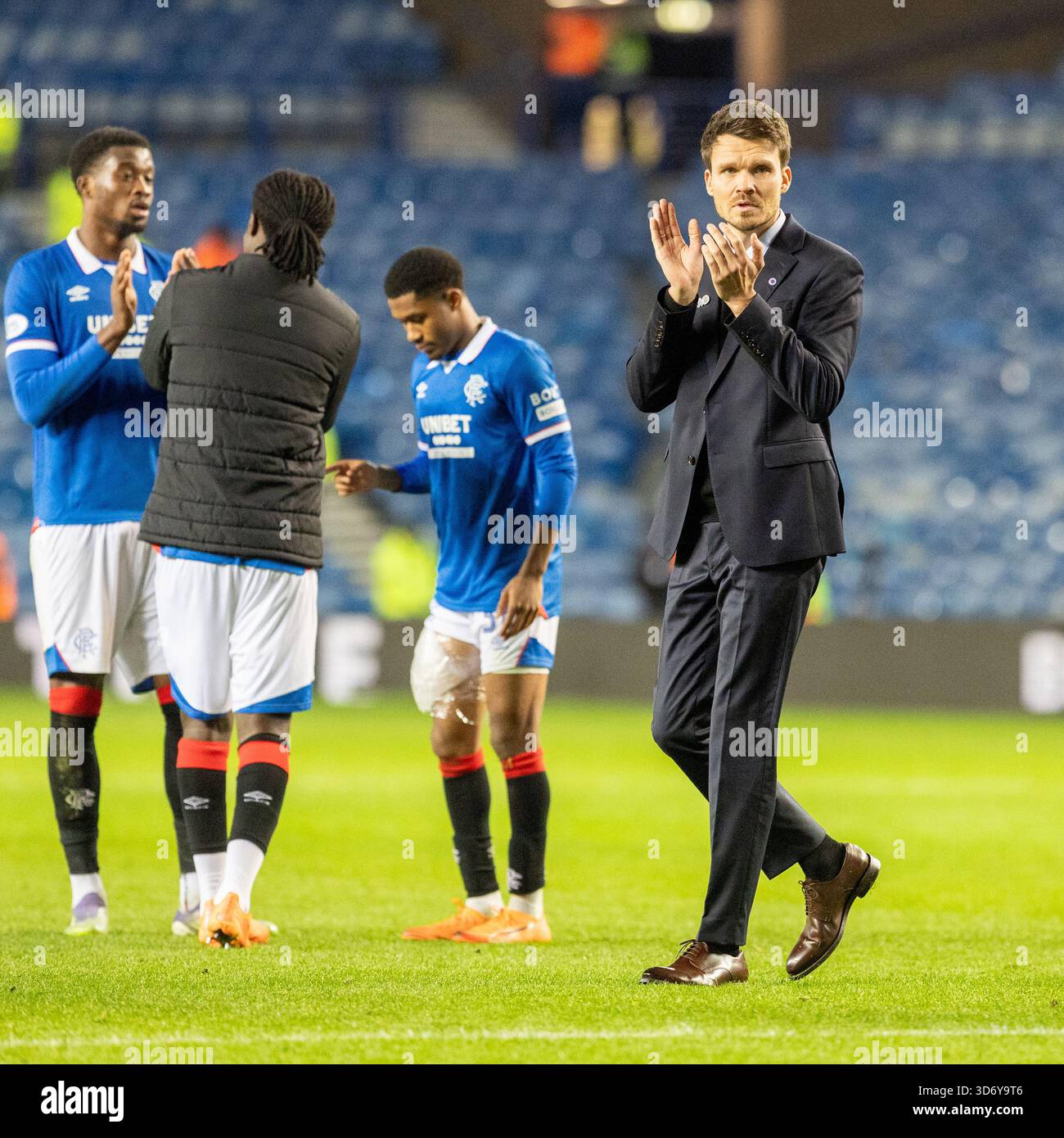 22 Nov 2025. Glasgow, UK. Rangers FC played Livingstone FC at Ibrox ...