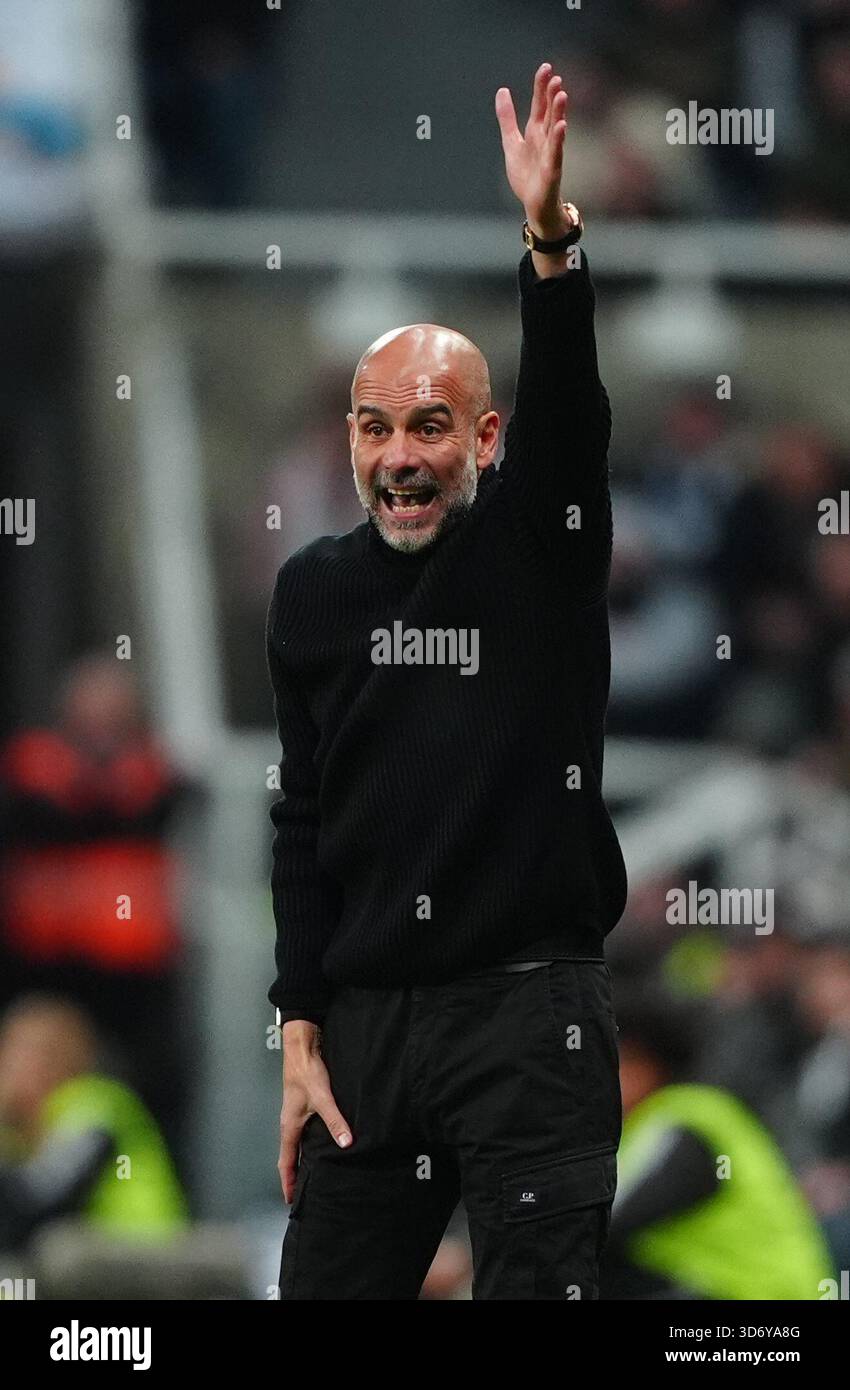 Manchester City manager Pep Guardiola during the Premier League match ...