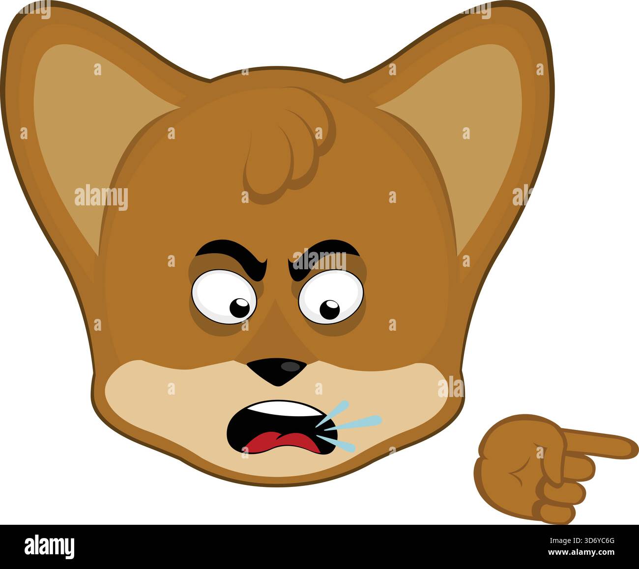 vector illustration emoticon character face fox animal, with a gesture ...