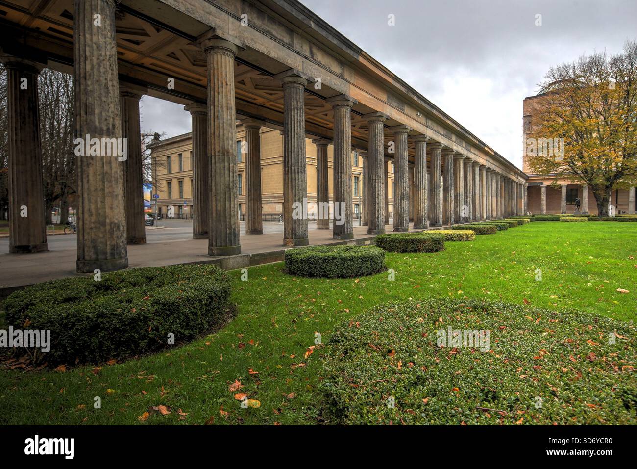 Long colonnade walkway on Museum Island in Berlin, Germany, showing ...