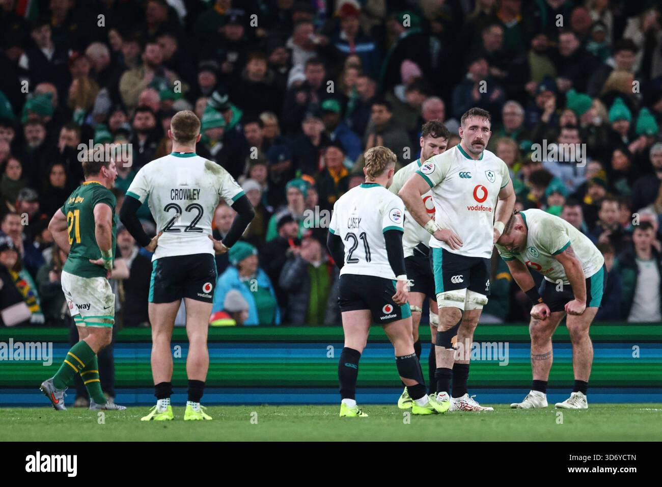 Ireland's Jack Conan, right, with teammates dejected following the ...