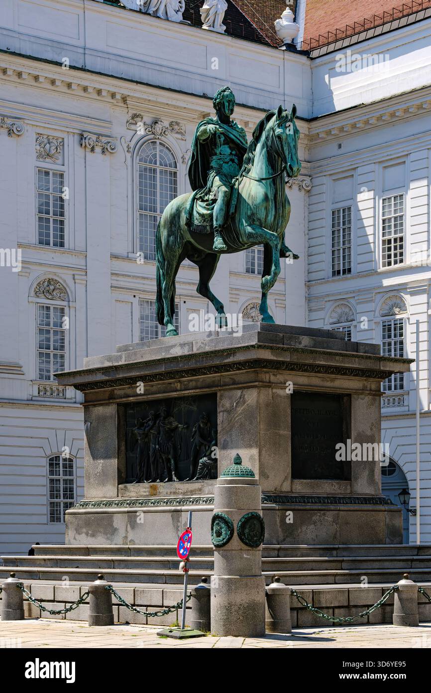Emperor Joseph monument in front of the Austrian National Library on ...