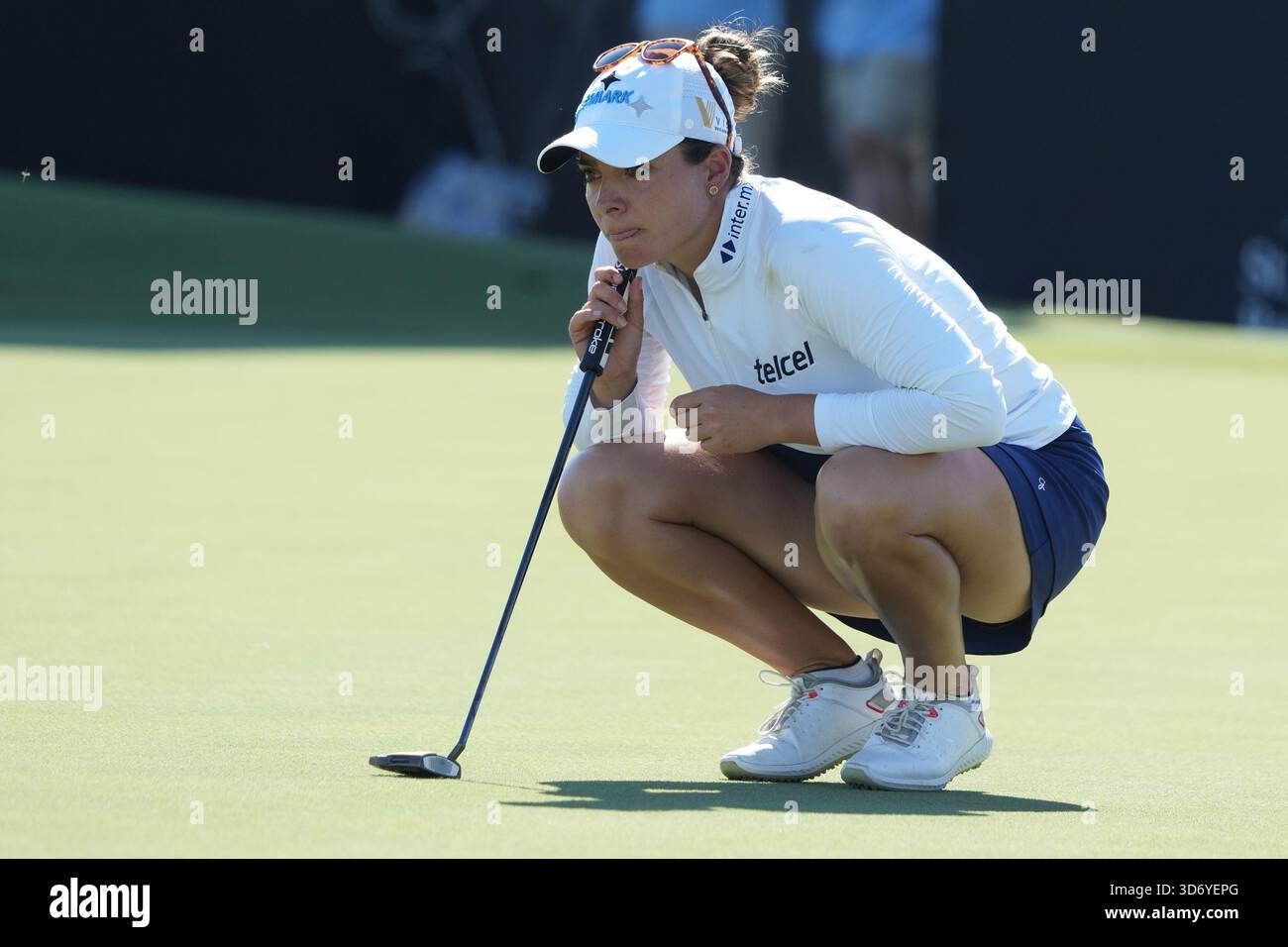 Gaby Lopez of Mexico looks at her shot on the ninth green during the ...