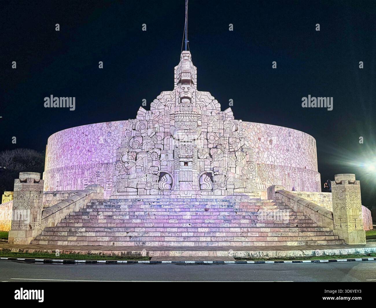 Illuminated night view of Monumento a la Patria in Mérida, Rómulo Rozo ...