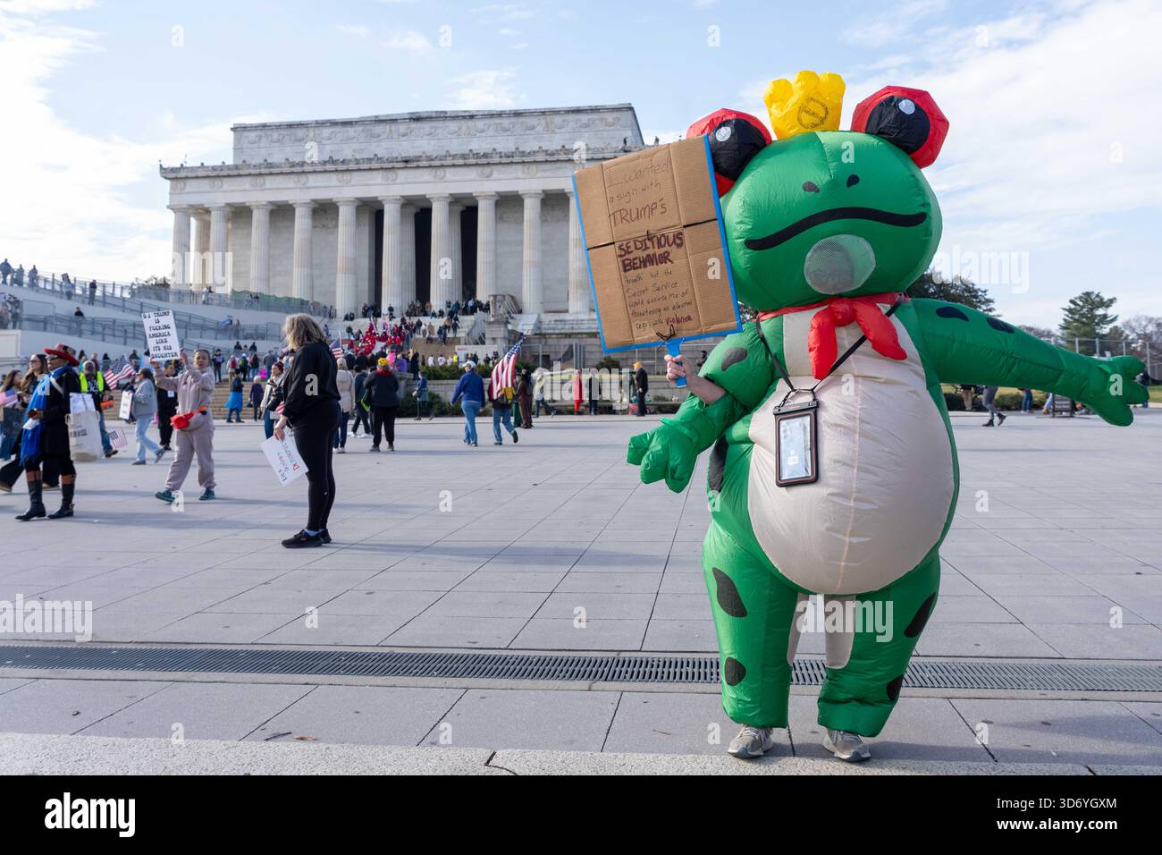 November 22, 2025, Washington, District Of Columbia, USA: A protestor ...