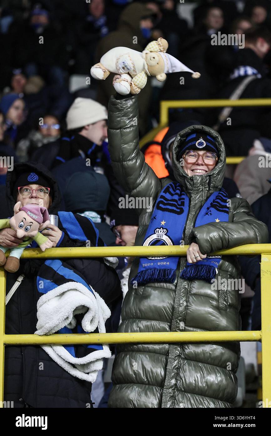 Fans pictured with stuffed animals during a soccer match between Club ...
