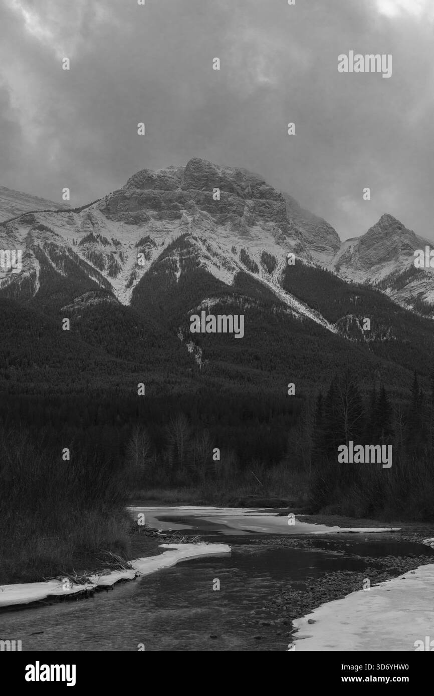 Views snow capped mountains Black and White Stock Photos & Images - Alamy