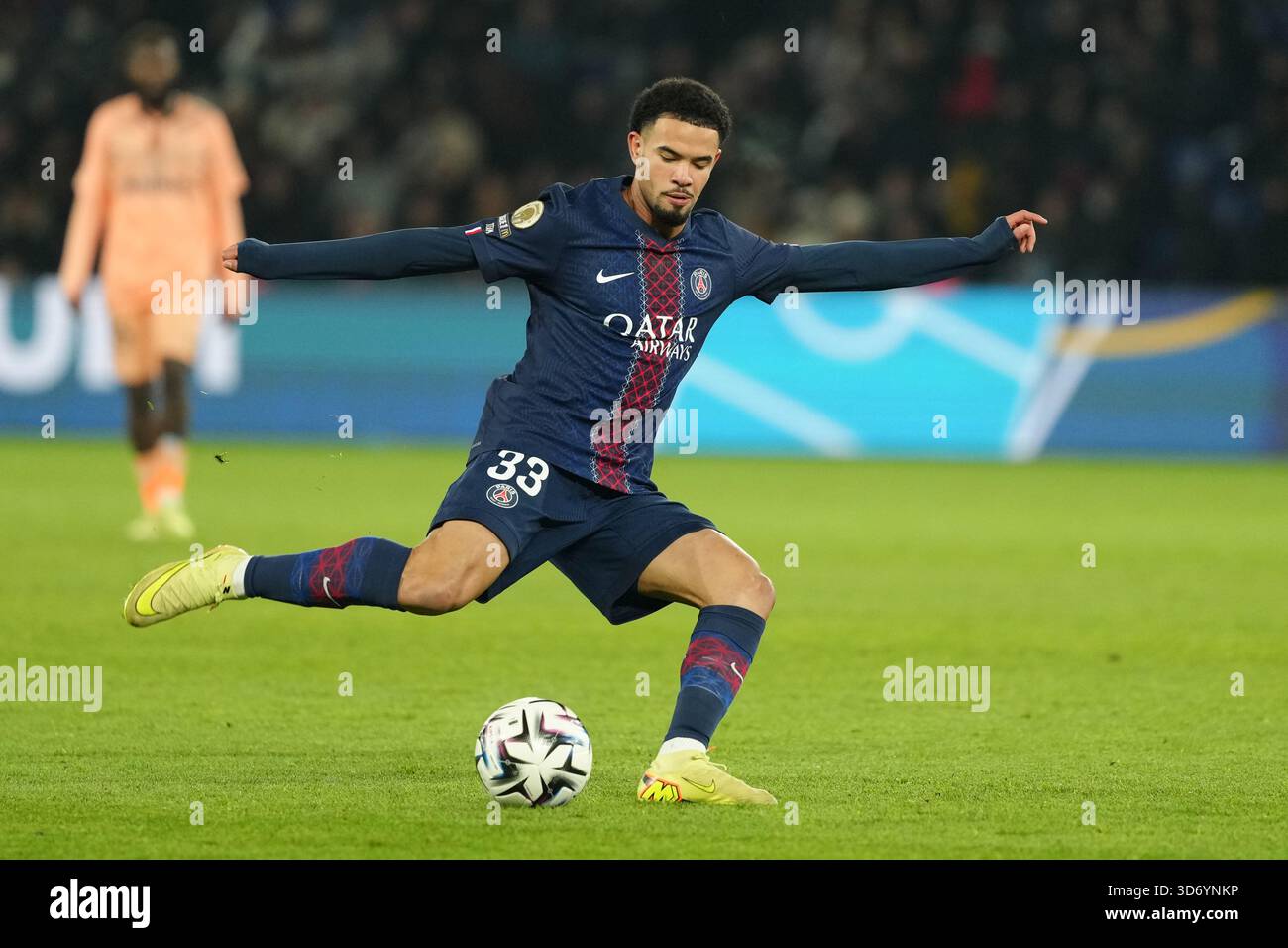PSG's Warren Zaire-Emery in action during the French League One soccer ...