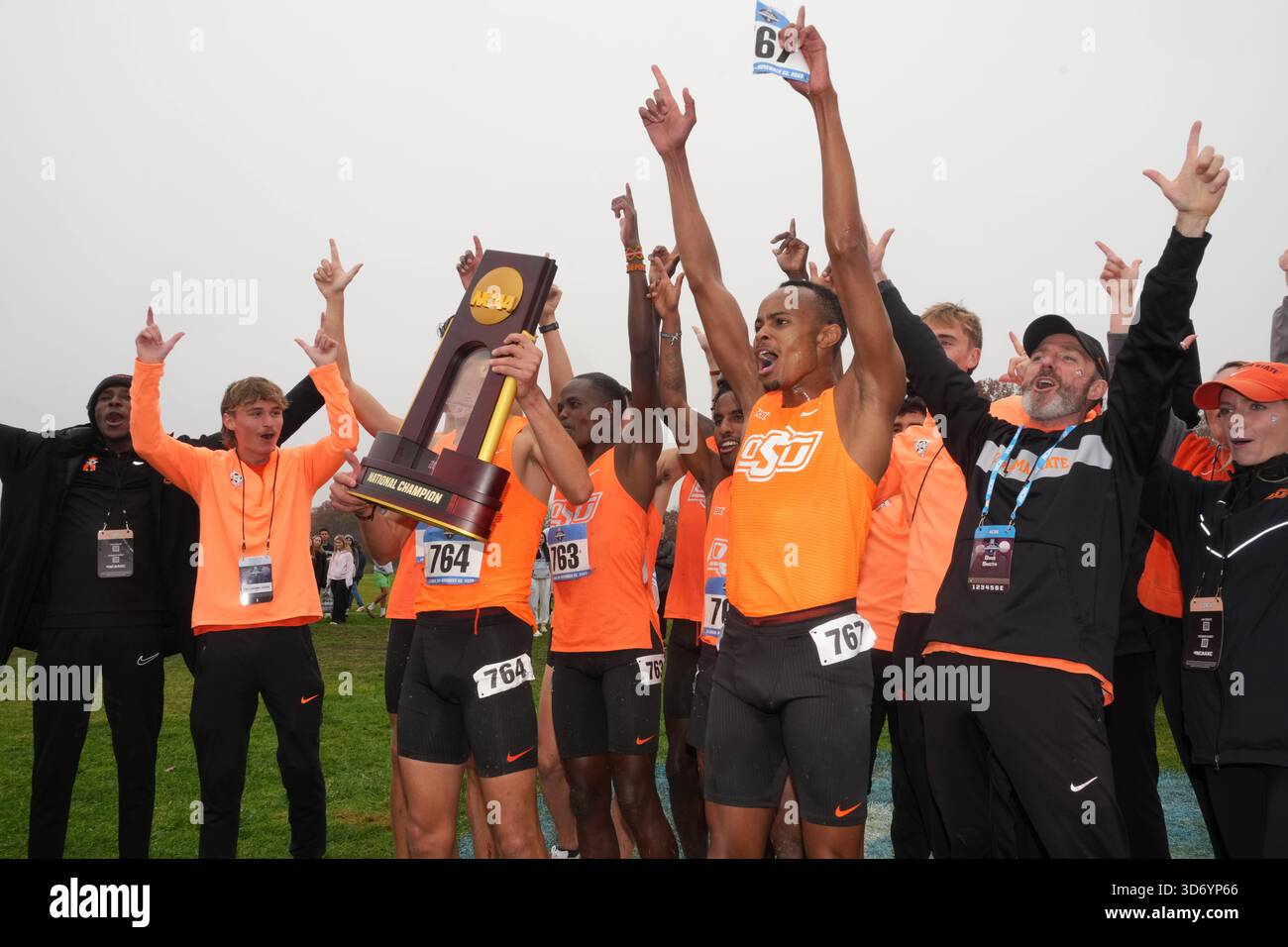 Members of the Oklahoma State Cowboys men's team including Brian Musau (767), Fouad Messaoudi ...