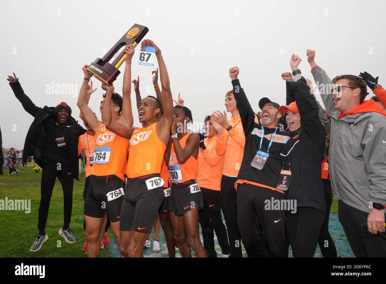 Members of the Oklahoma State Cowboys men's team including Brian Musau (767), Fouad Messaoudi ...
