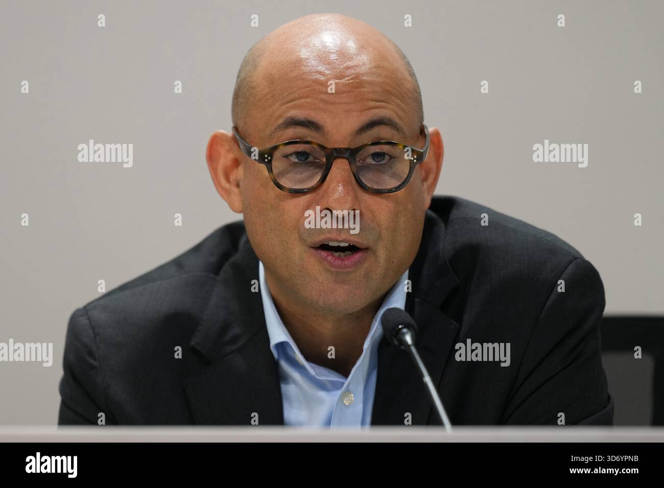 Simon Stiell, United Nations climate chief, speaks during a news ...