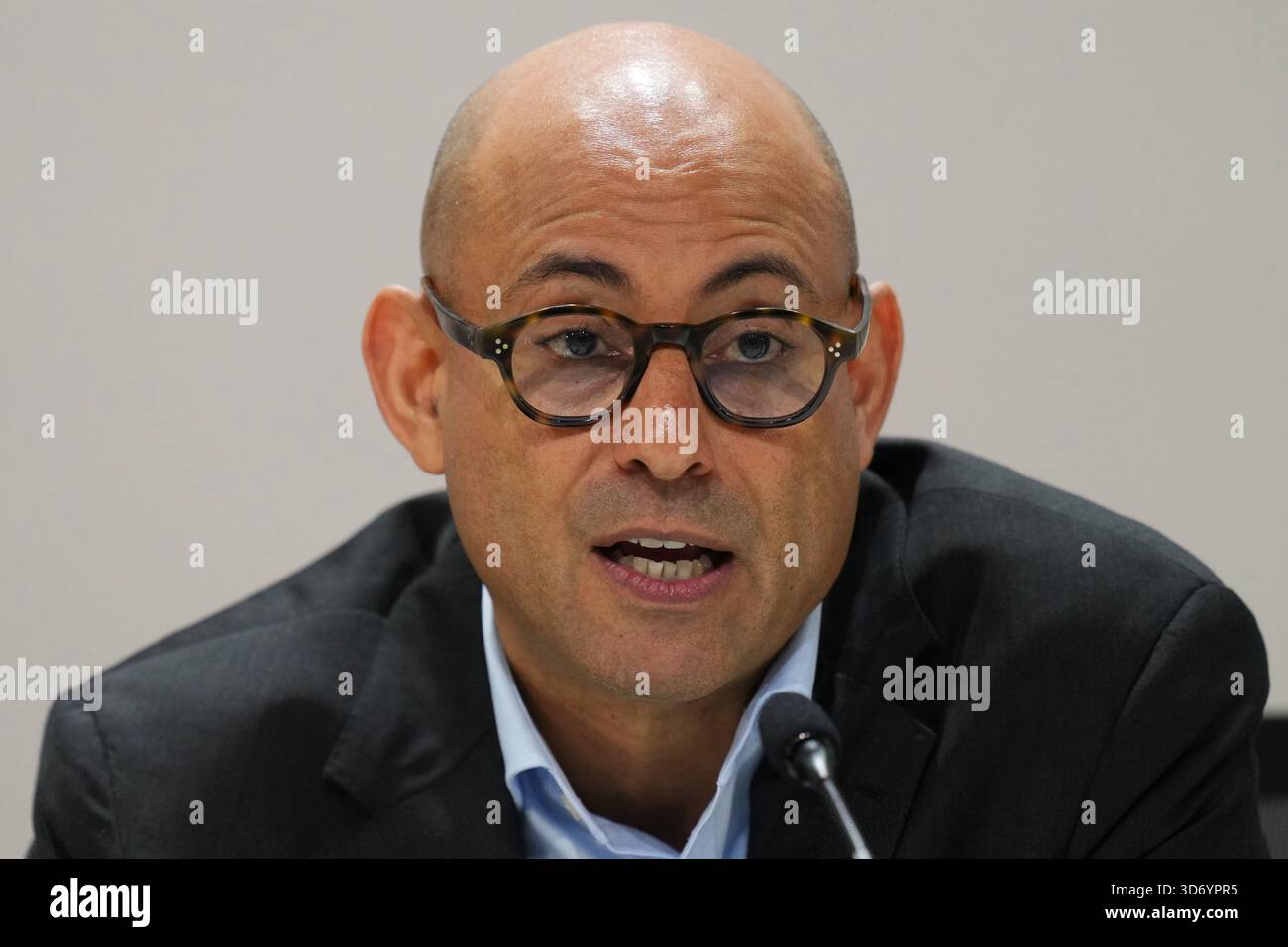 Simon Stiell, United Nations climate chief, speaks during a news ...
