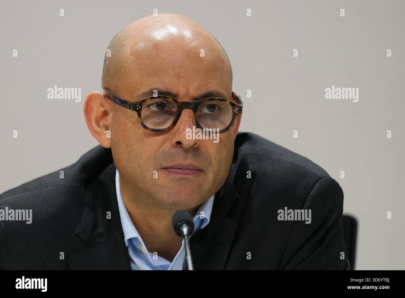 Simon Stiell, United Nations climate chief, speaks during a news ...