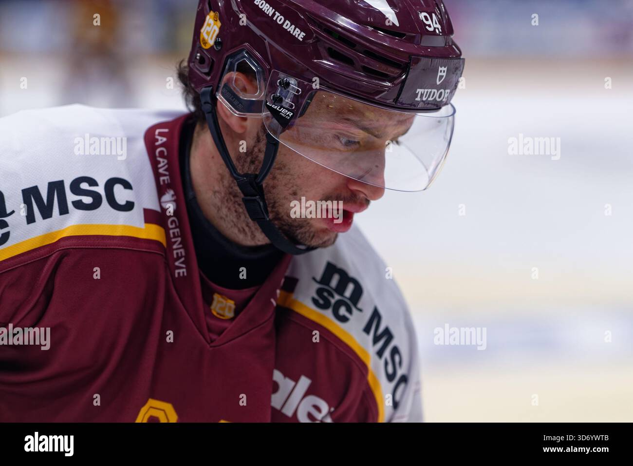 Tim Bozon (94 Geneve-Servette HC) portrait (headshot/close up) during ...