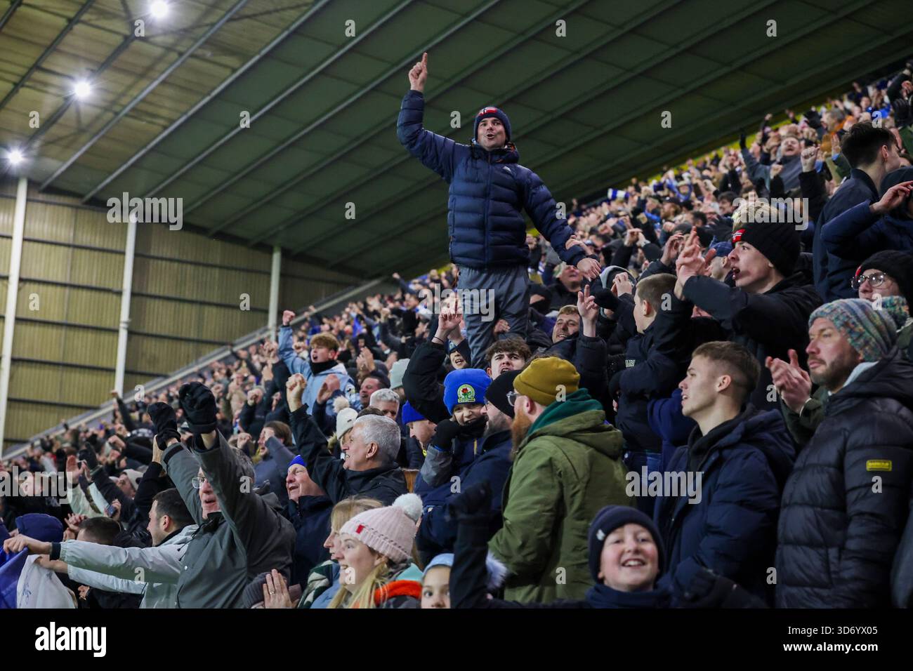 Blackburn Rovers fans celebrate winning 1-2 during the Preston North ...