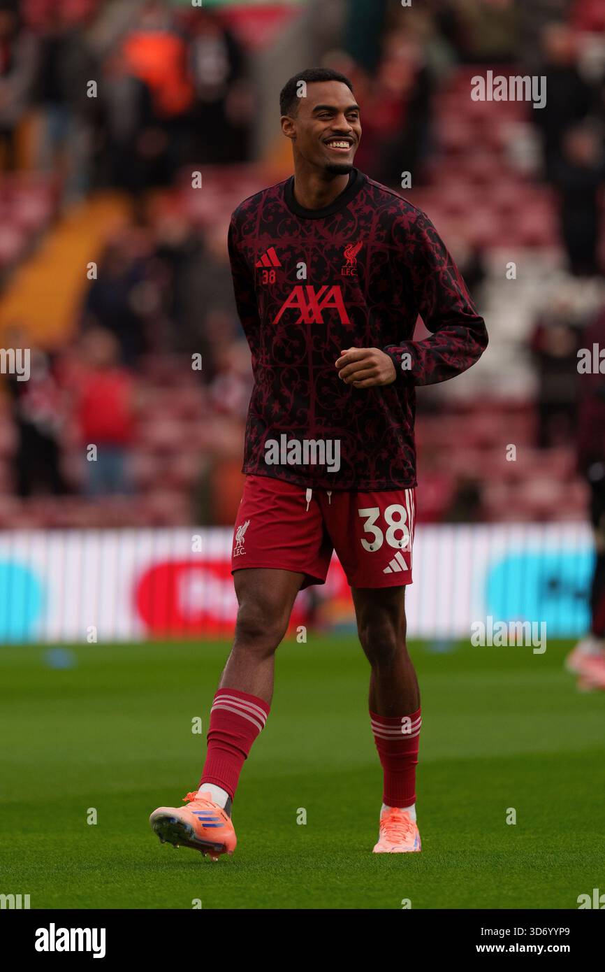 Ryan Gravenberch of Liverpool is seen during the Premier League match ...