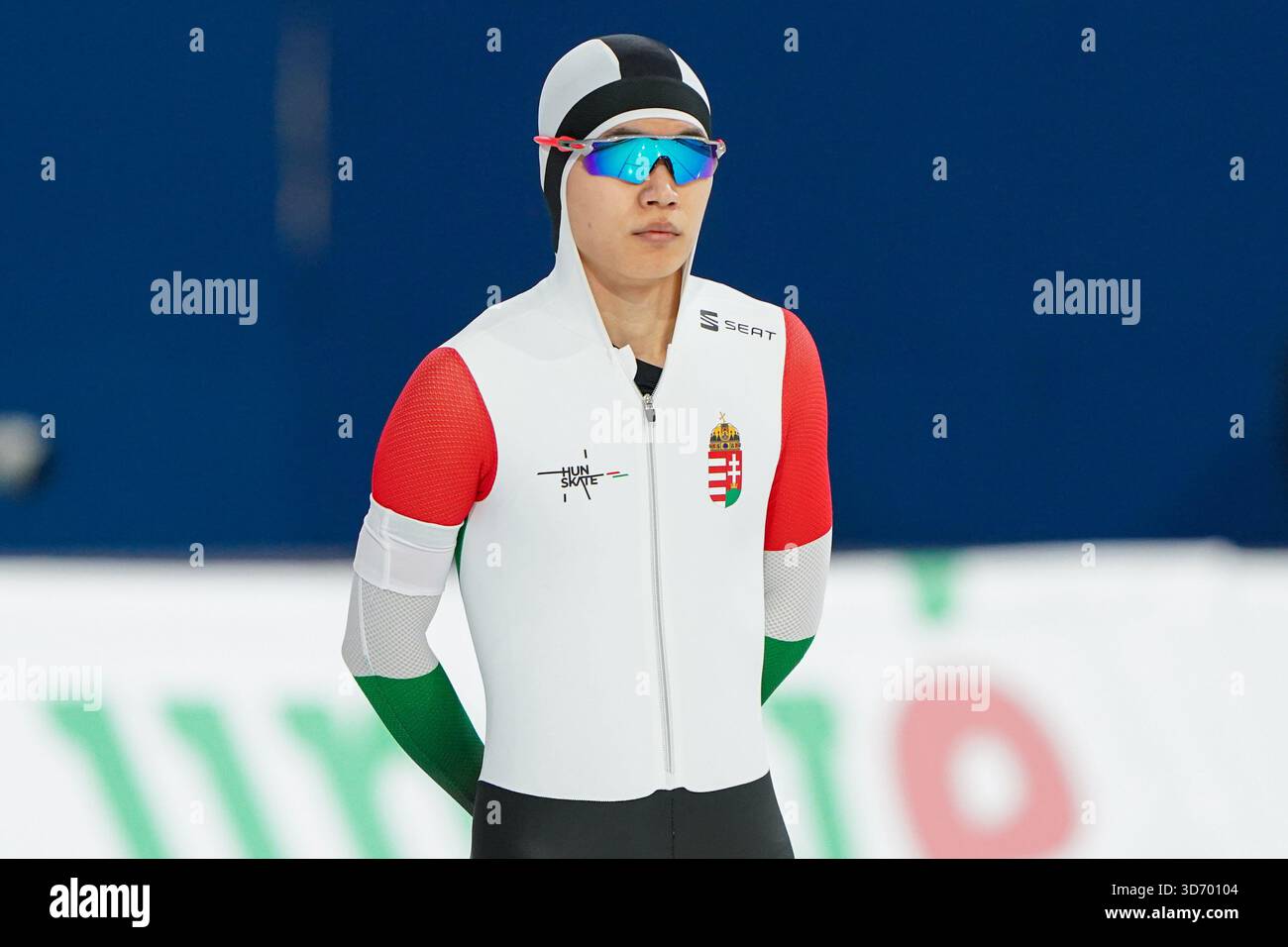 CALGARY, CANADA - NOVEMBER 22: Min-Seok Kim of Hungary during the ISU ...