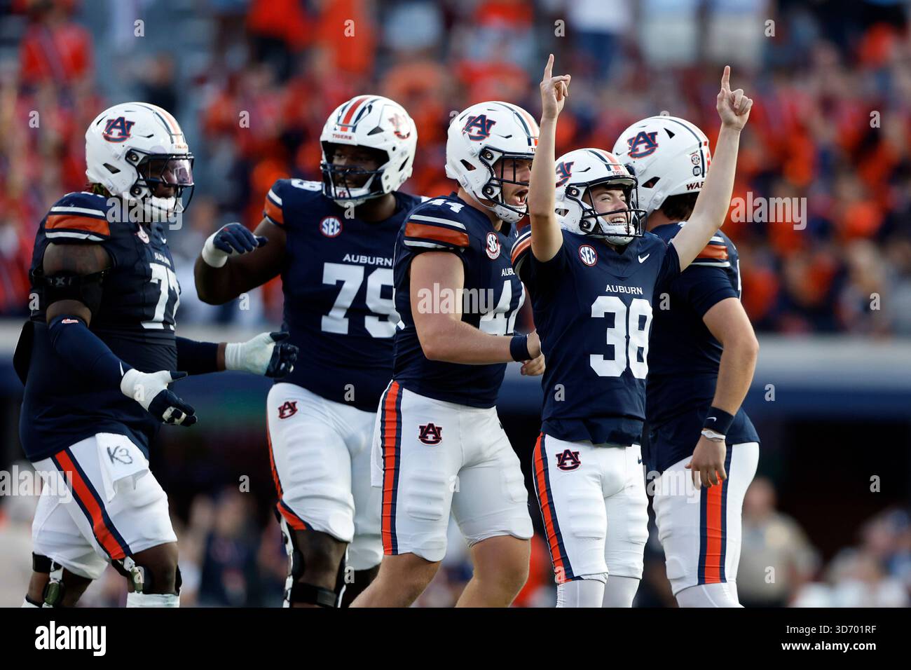 Auburn kicker Alex McPherson (38) reacts after a field goal against ...