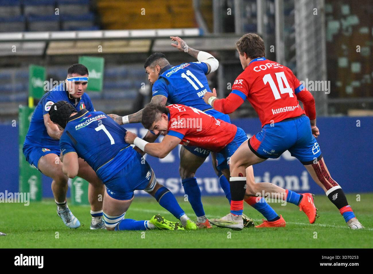 Michele Lamaro (Italy) - Clemente Saavedra (Chile) - Monty Ioane (Italy ...
