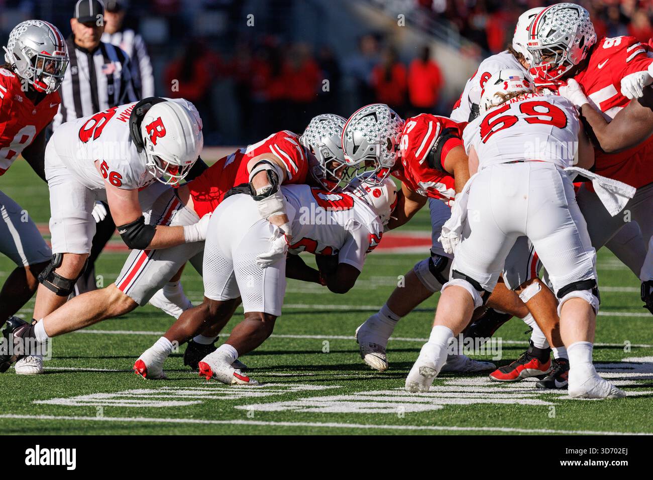 Columbus, Ohio, USA. 22nd Nov, 2025. Rutgers Scarlet Knights running ...