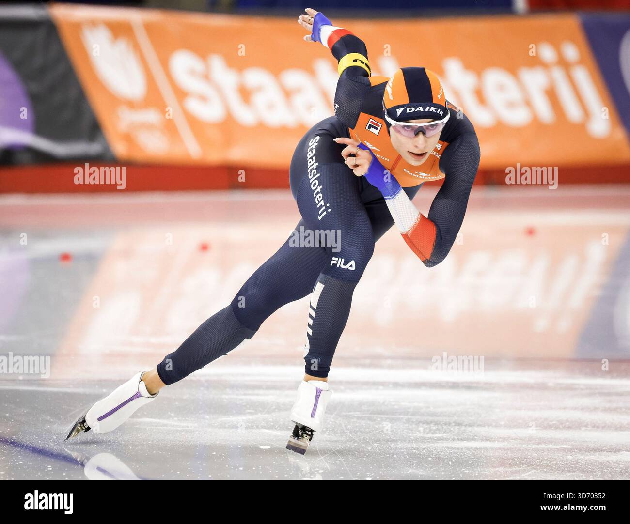 Femke Kok, of the Netherlands, skates during the women's 500-meter ...