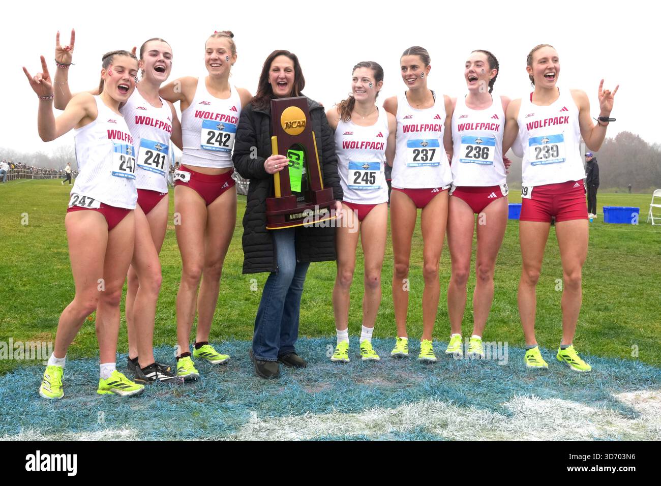 Members of the NC State Wolfpack women's team (from left)Fleur Templier ...