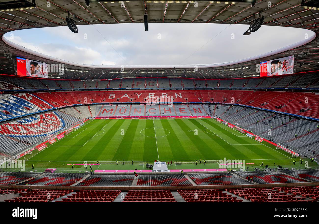 Stadium total view with a look at the grass / the field [pitch], the ...